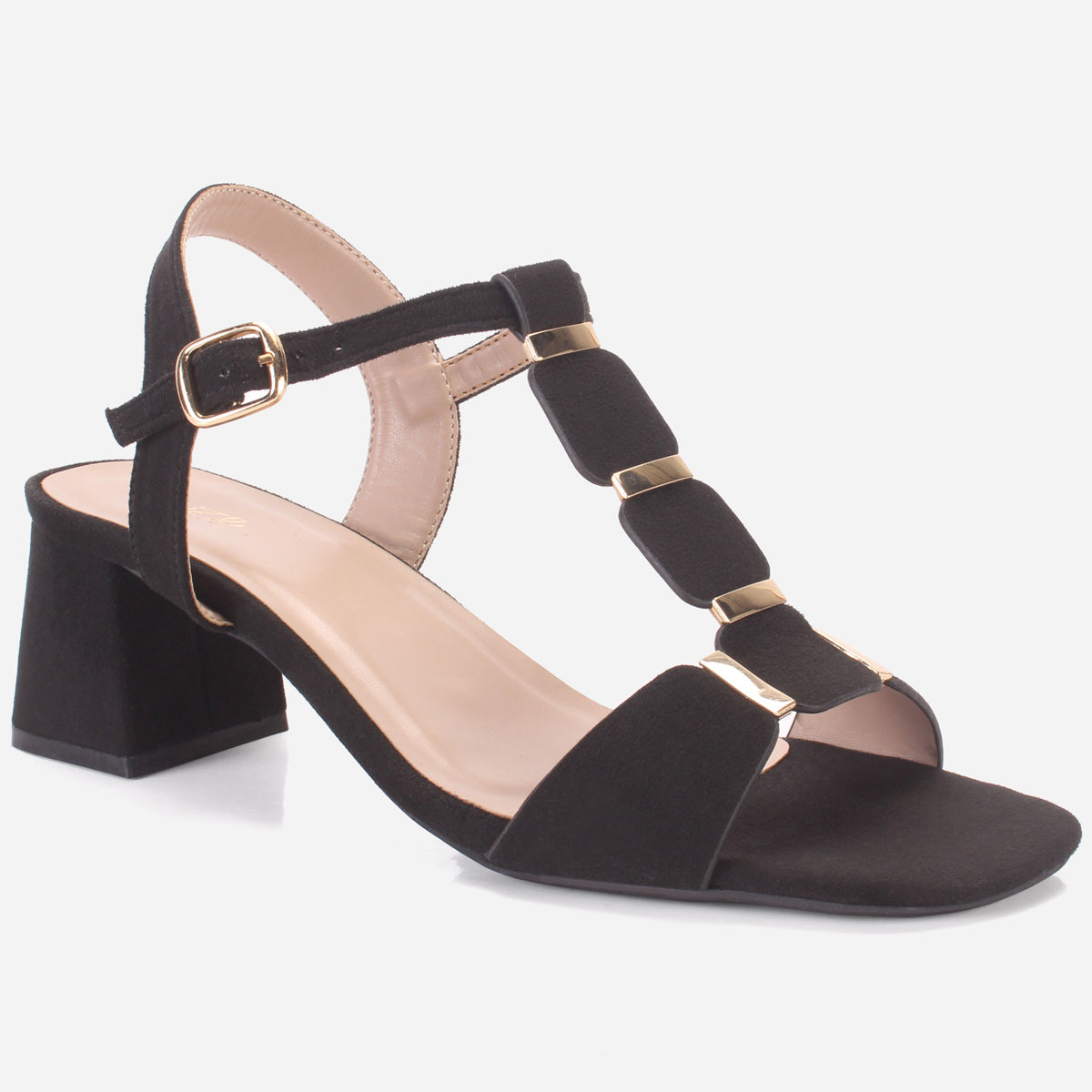 Womens "NAURAX" Fancy Block Heel Back Strap Sandals – Unze London