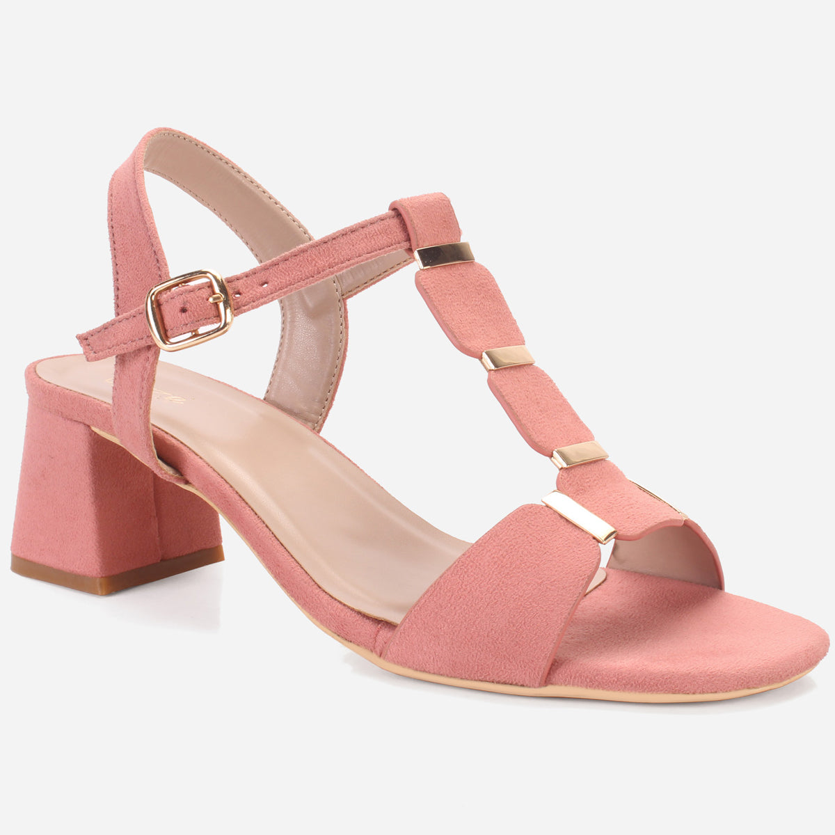 Womens "NAURAX" Fancy Block Heel Back Strap Sandals – Unze London