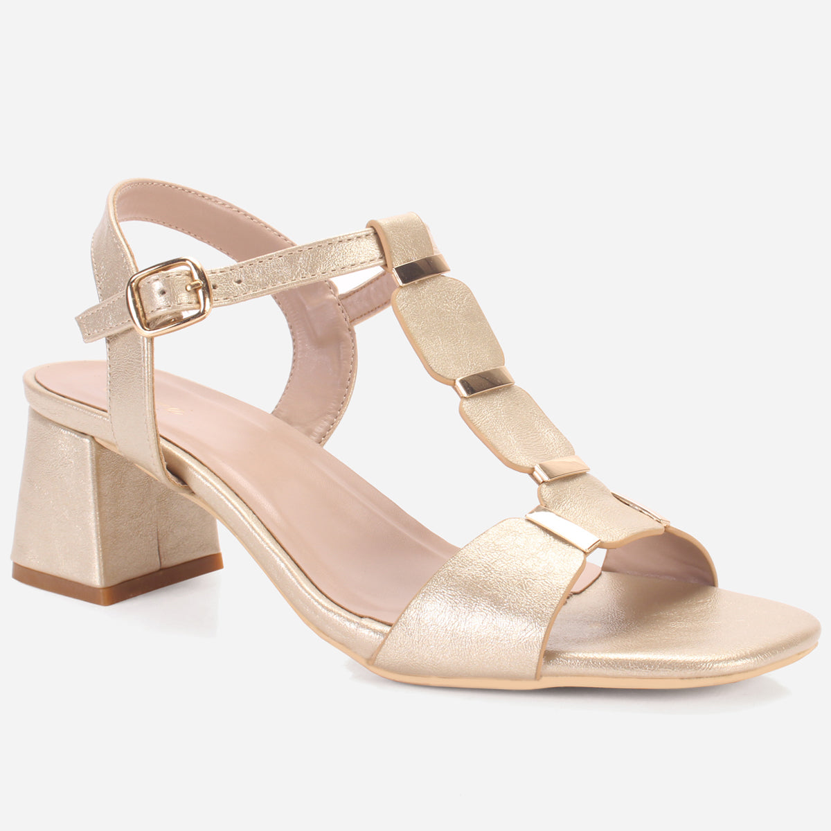 Womens "NAURAX" Fancy Block Heel Back Strap Sandals – Unze London