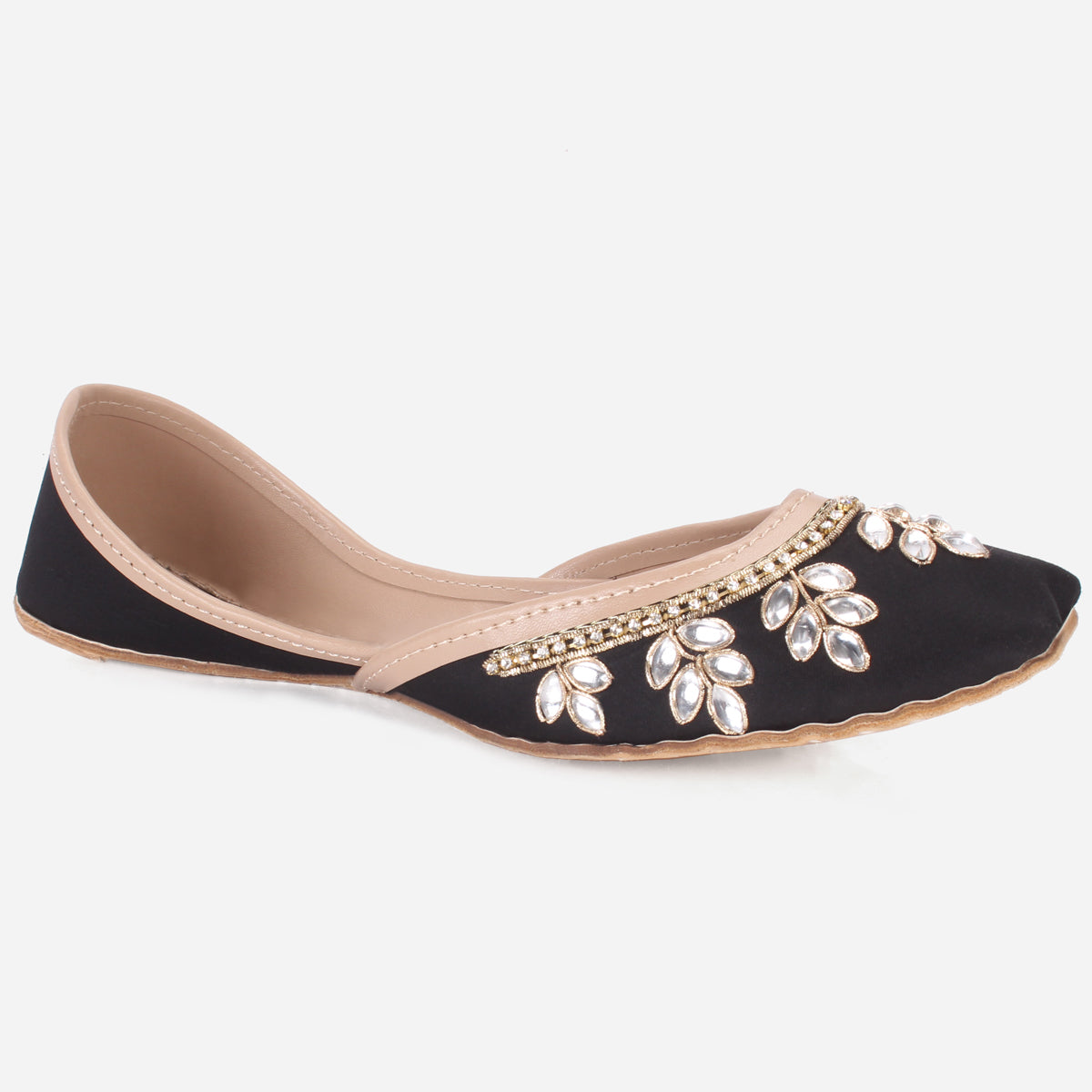 Womens "SAPIR" Embellished Leather Khussa – Unze London