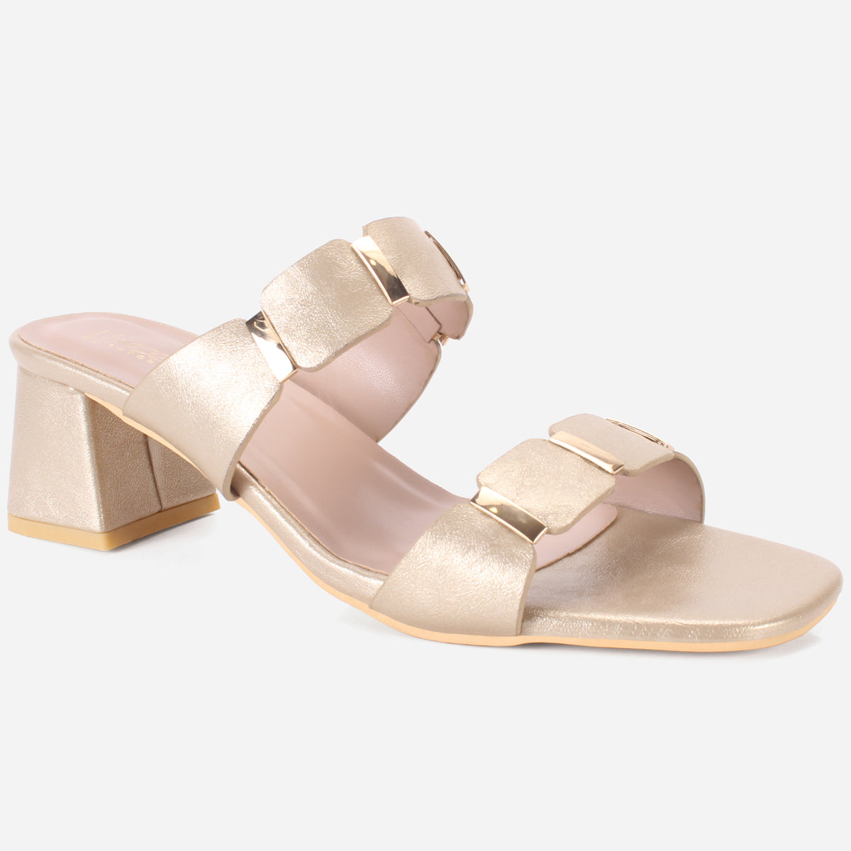 Womens "NATALIA" Fancy Block Heel Slide In Sandals – Unze London