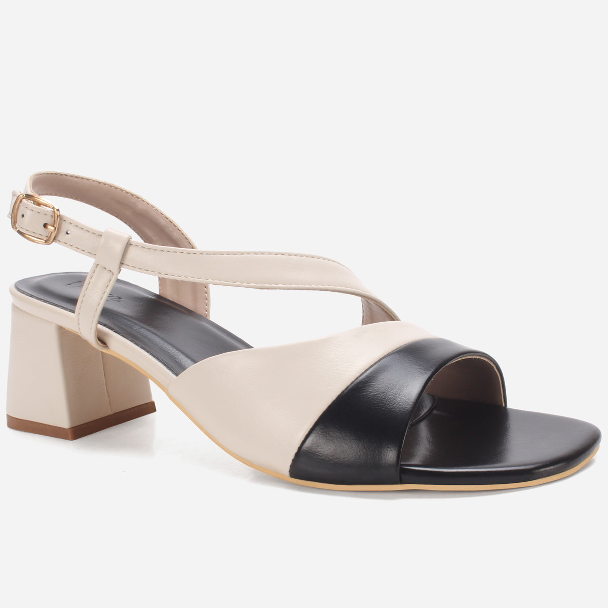 Women "MAEVE" Diagonal Strap Heel Sandals – Unze London