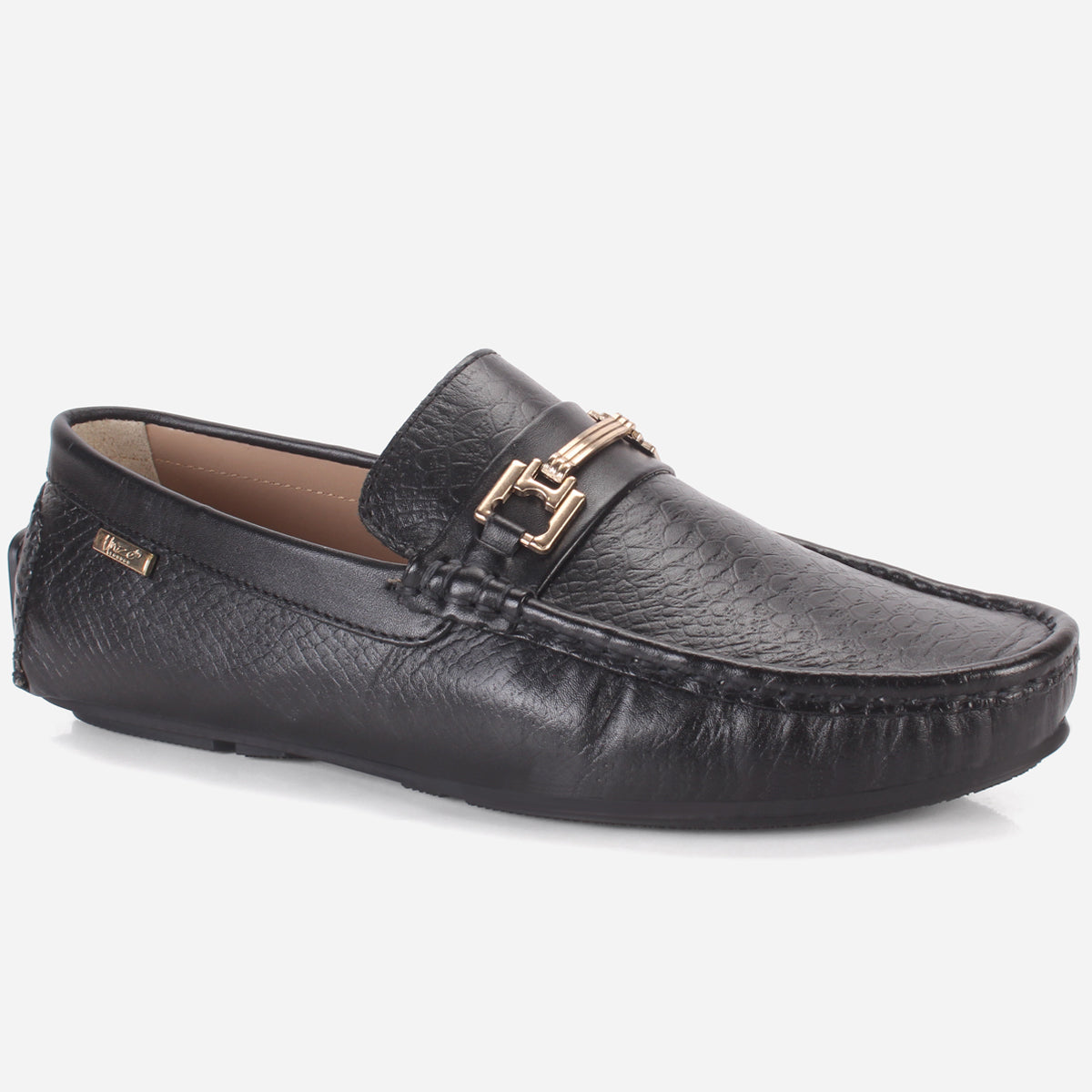 Men's "ALPHA" Textured Leather Moccasins Shoes – Unze London