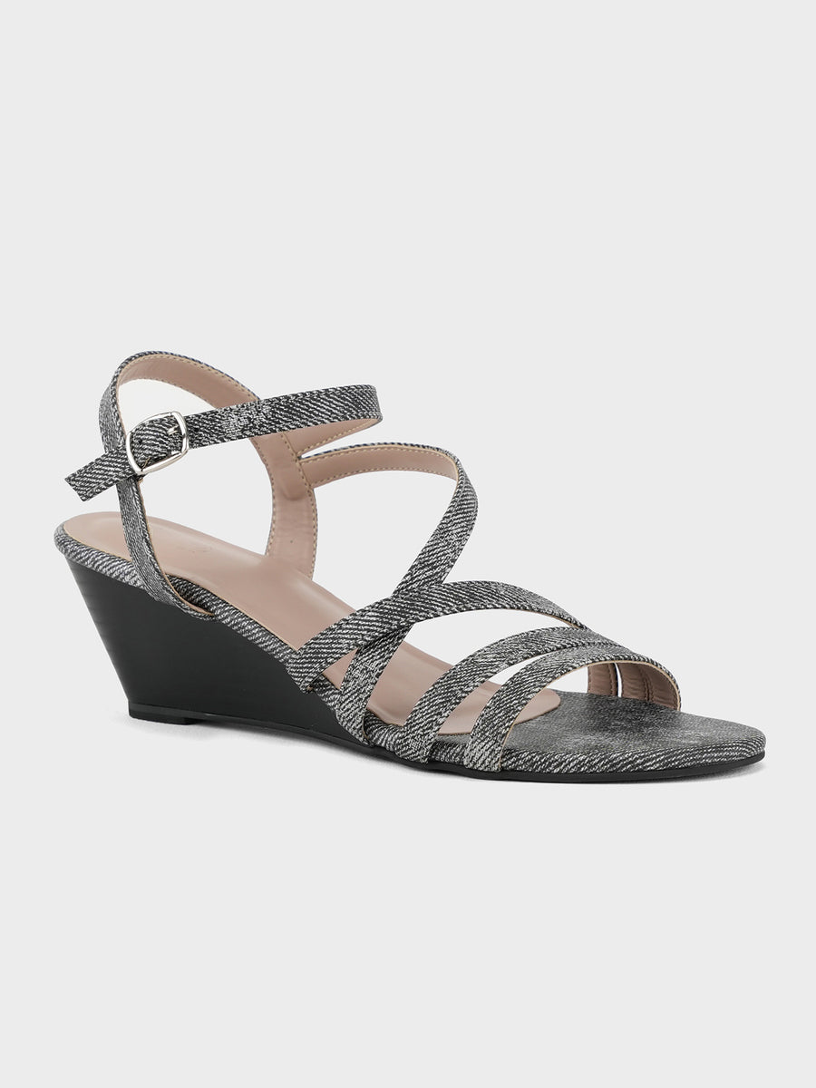 Womens "AKERA" Crossover Wedge Sandals – Unze London