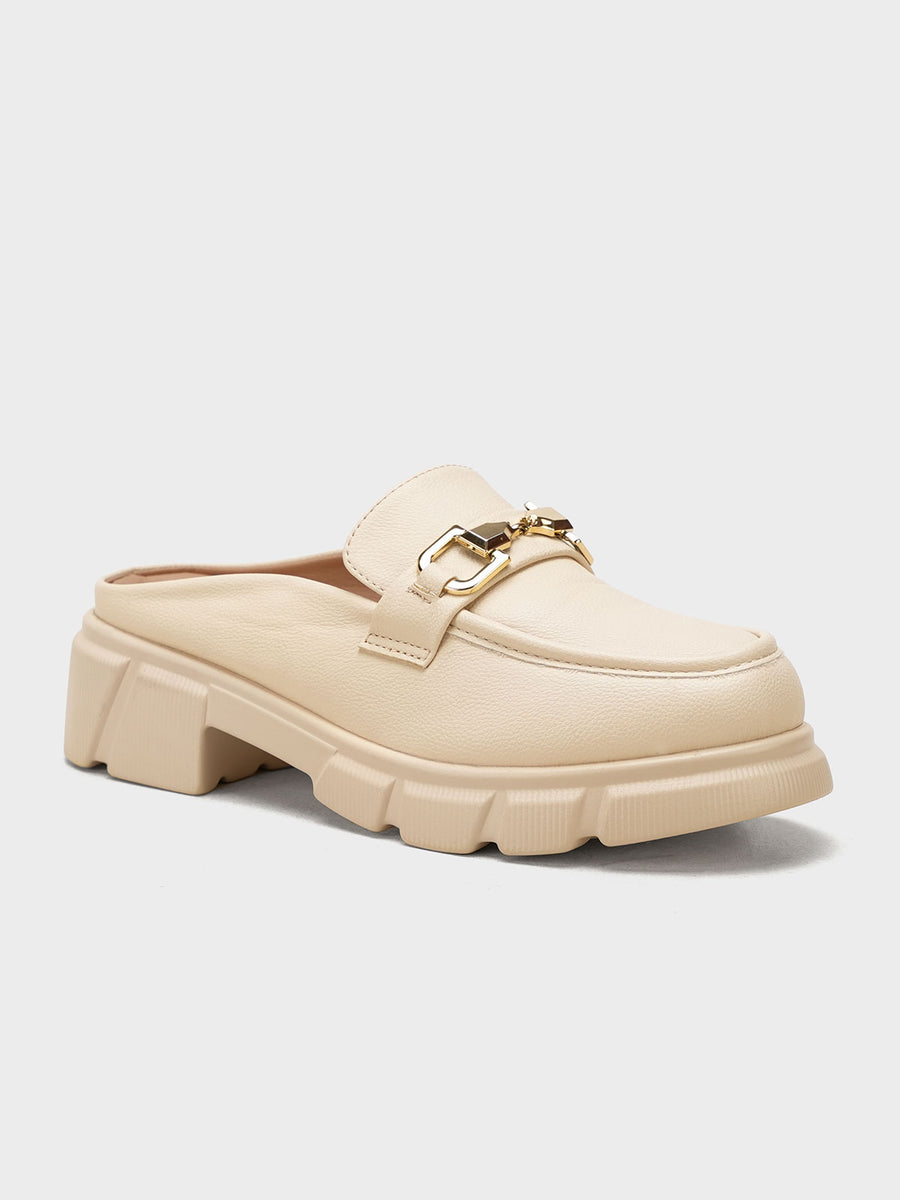 Women "VATUSIA" Open Back Design Loafers – Unze London