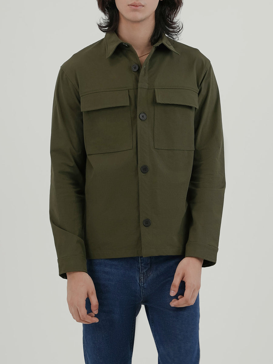 "BOYCE" Shacket Regular Fit Poly Jacket--MC2446 – Unze London
