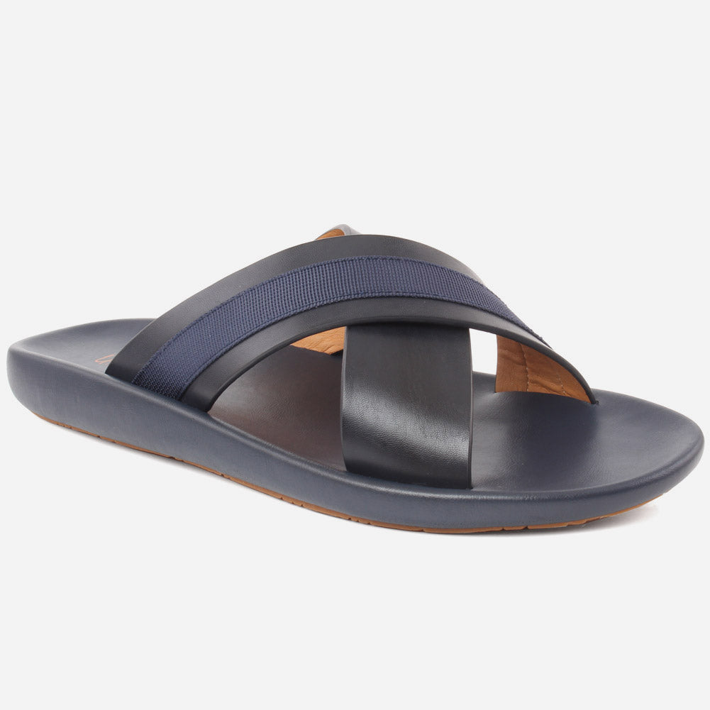 Men "HUISMAN" Cross Strap Slip On Slippers – Unze London