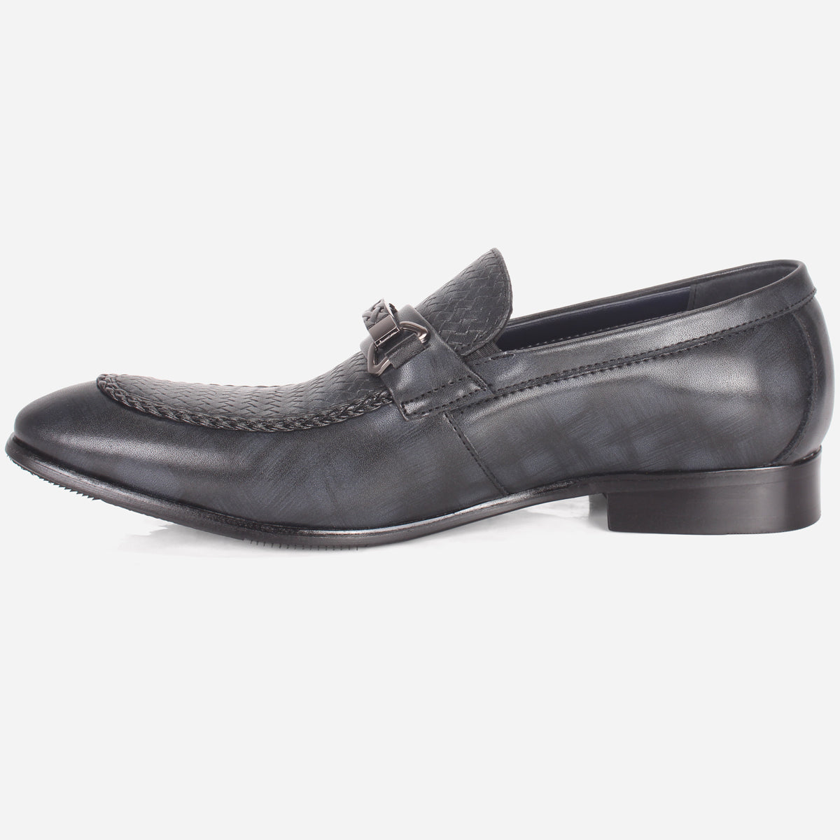 Mens "FAZAR" Leather Office Formal Slide In Shoes – Unze London