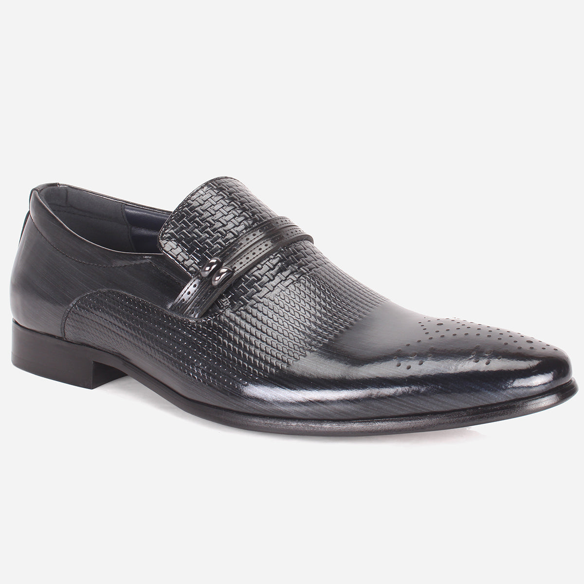 Mens "MILANO" Leather Dress Formal Slide In Shoes – Unze London