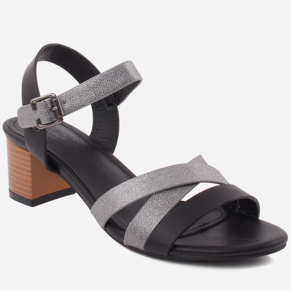 Women "CAMMY" Multi Color Block Heel Sandals – Unze London