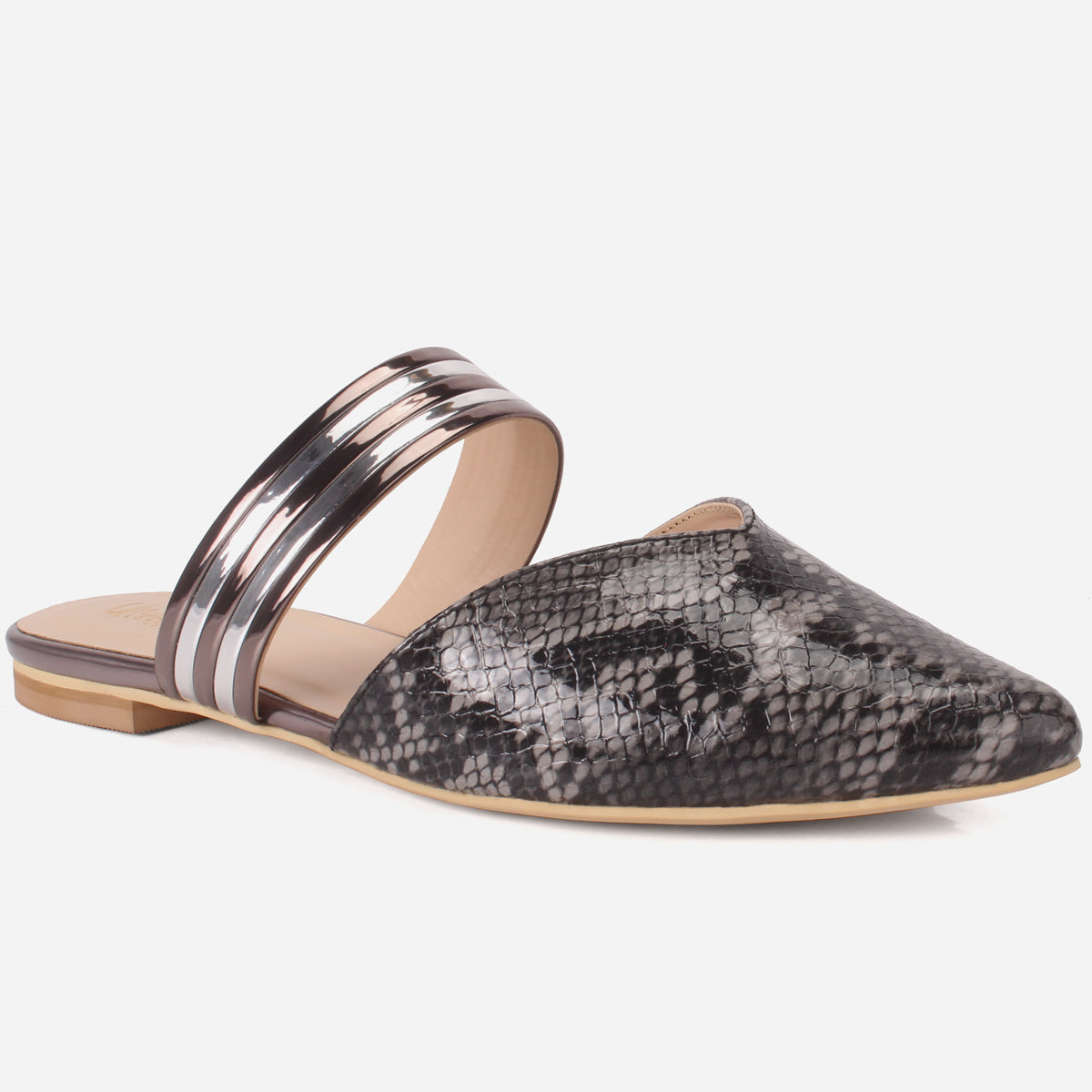 Womens "NISHA" Pointy Slide In Summer Flat Shoes – Unze London