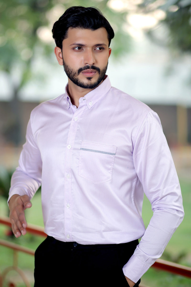 Men's "KAYSON" Cotton Full Sleeves Striped Casual Shirt – Unze London