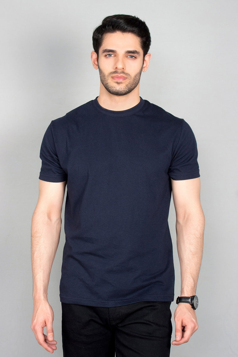 Mens" VINEY" Basic Cotton Crew Neck T-Shirt – Unze London